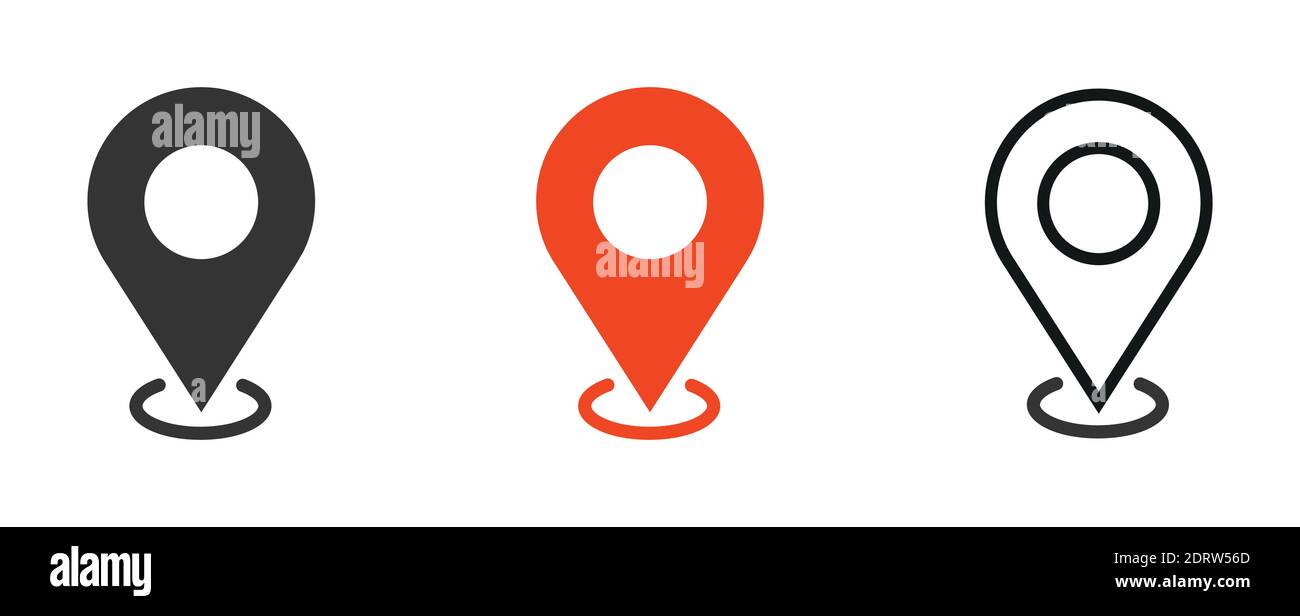 Set of location icons. Modern map markers .Vector illustration on a ...