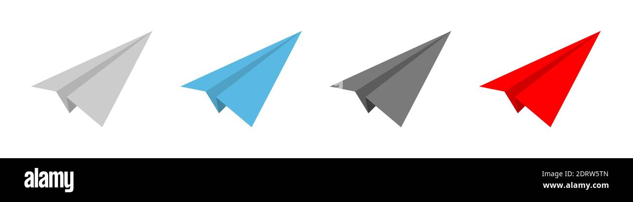 Vector paper airplane icons set. Origami paper airplane. Vector ...