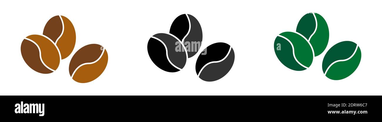 Set of coffee beans logo. Isolated coffee beans isolated on white ...
