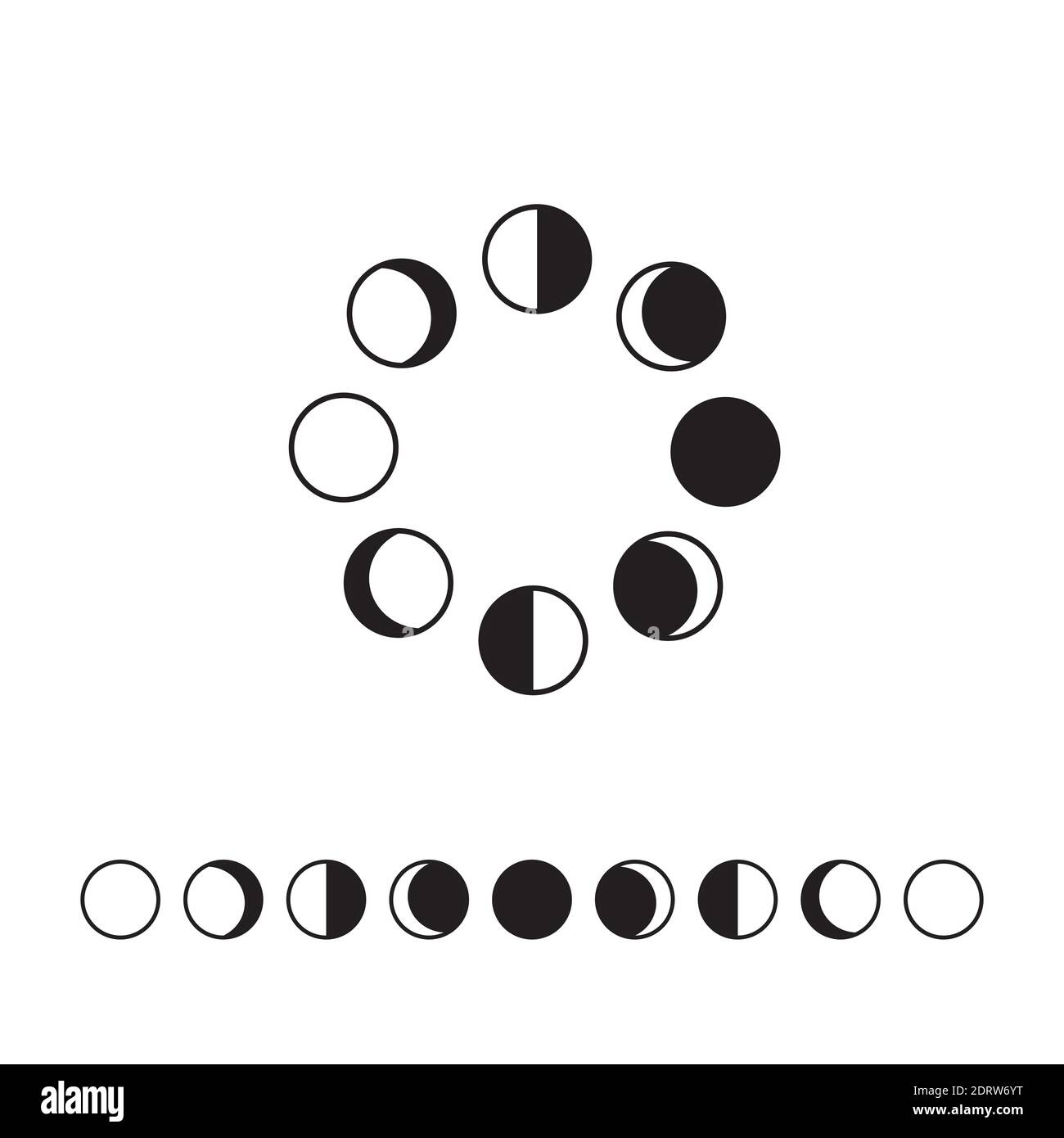 Moon phases astronomy icon set Vector Illustration on the white ...