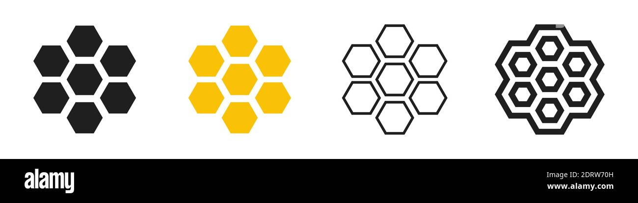 Honeycomb set vector illustration isolated on the white background ...