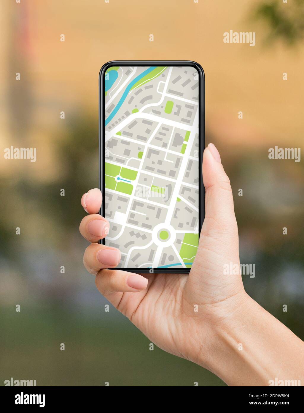 Smartphone map hand hi-res stock photography and images - Alamy