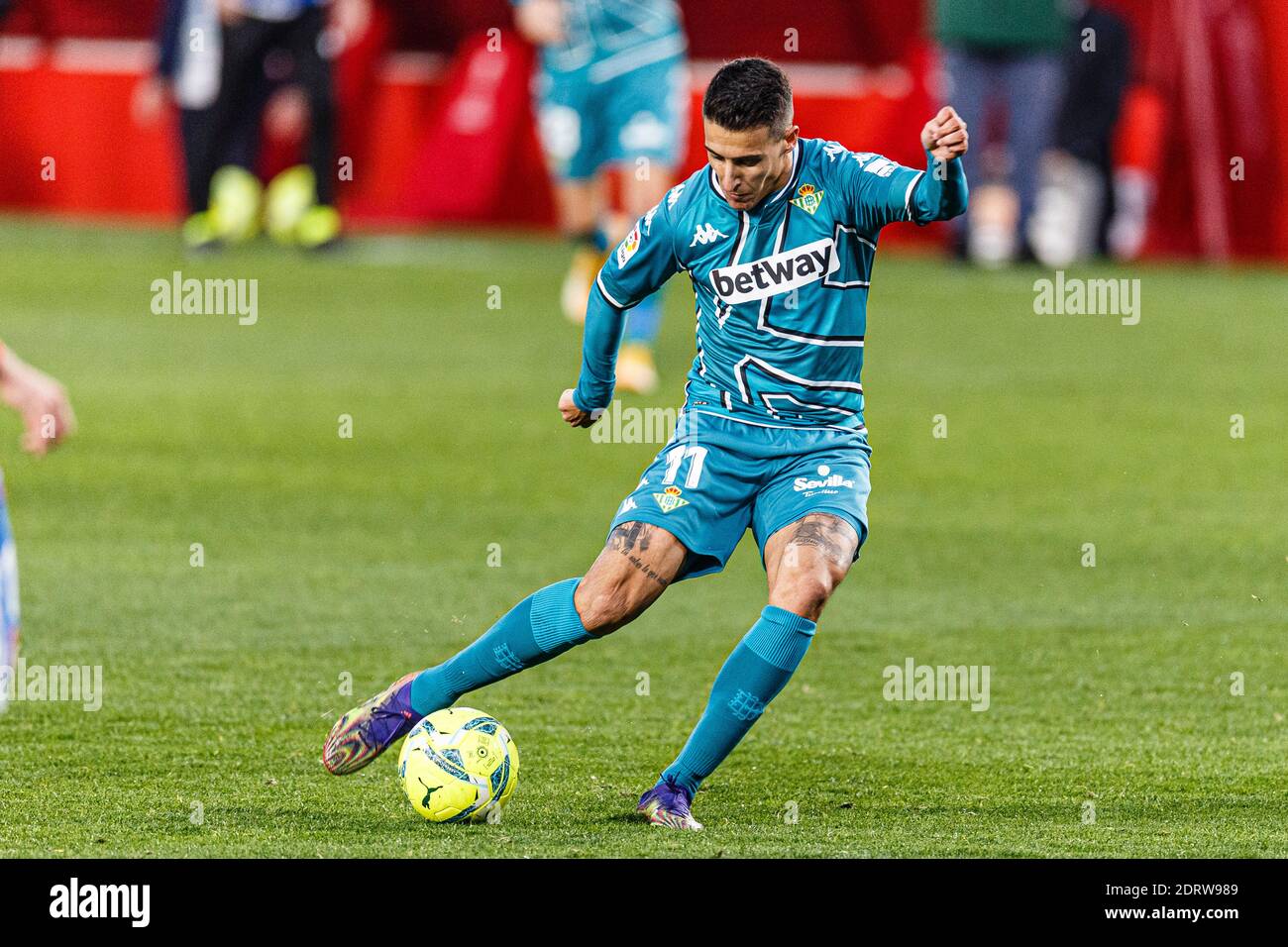 Granada, Spain. 20th Dec, 2020. Cristian Tello of Real Betis attempts a ...