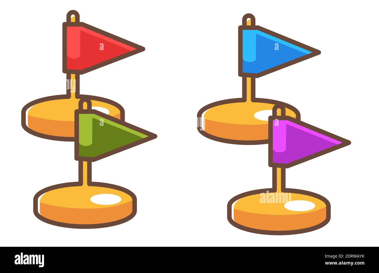 Plastic flags figures for rpg, playing board games Stock Vector Image ...