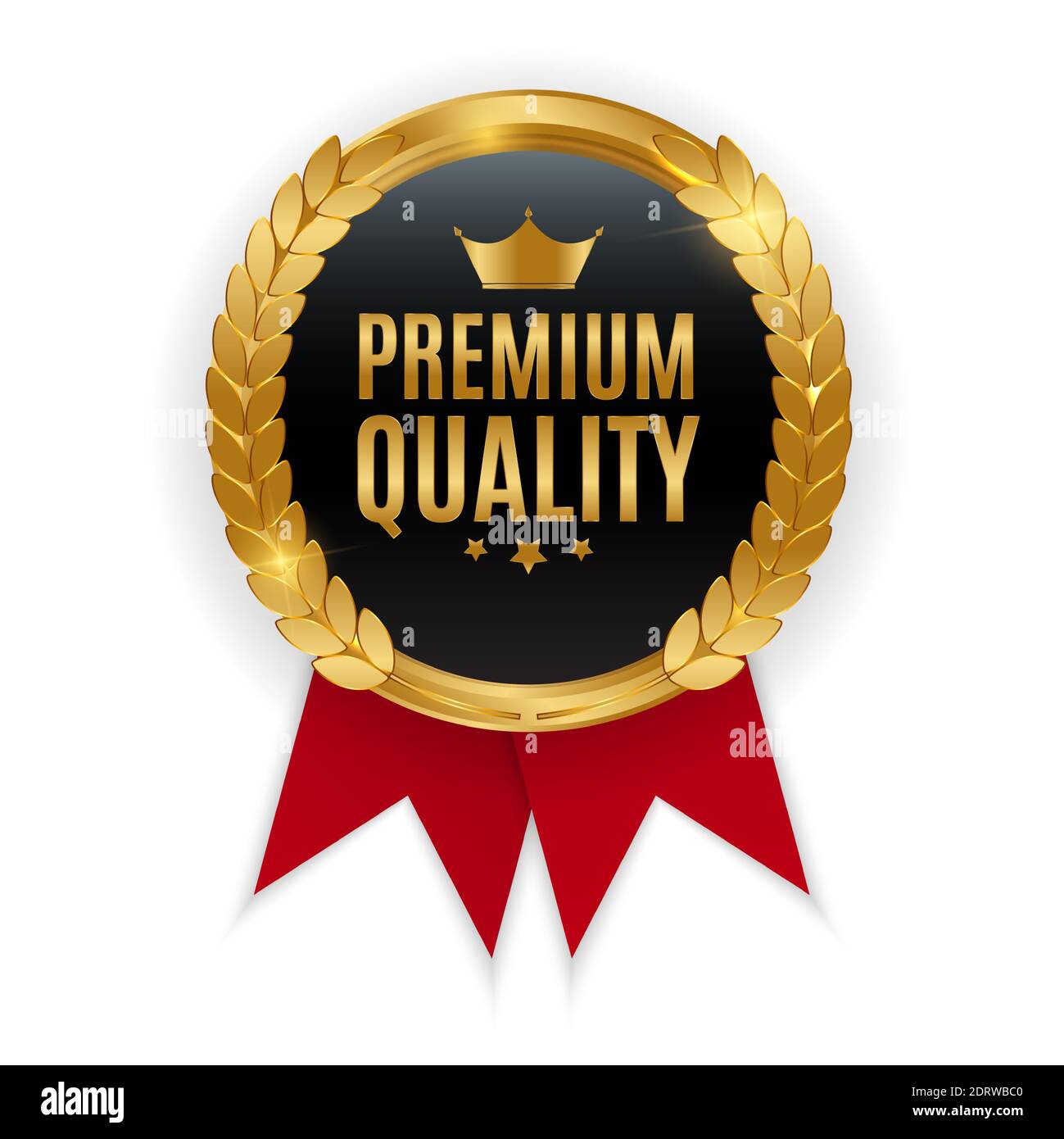 Premium Quality Gold Medal Badge. Label Seal Isolated on White ...