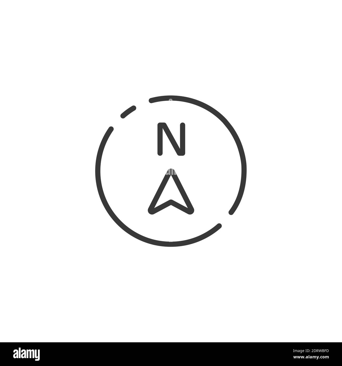 North direction thin line icon. Isolated outline weather vector ...