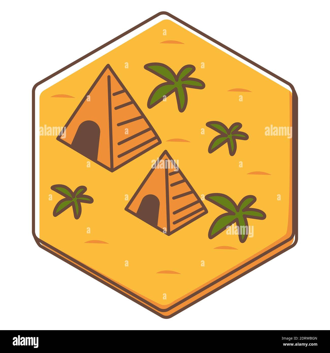 Game tile or card with pyramids and palms vector Stock Vector Image ...