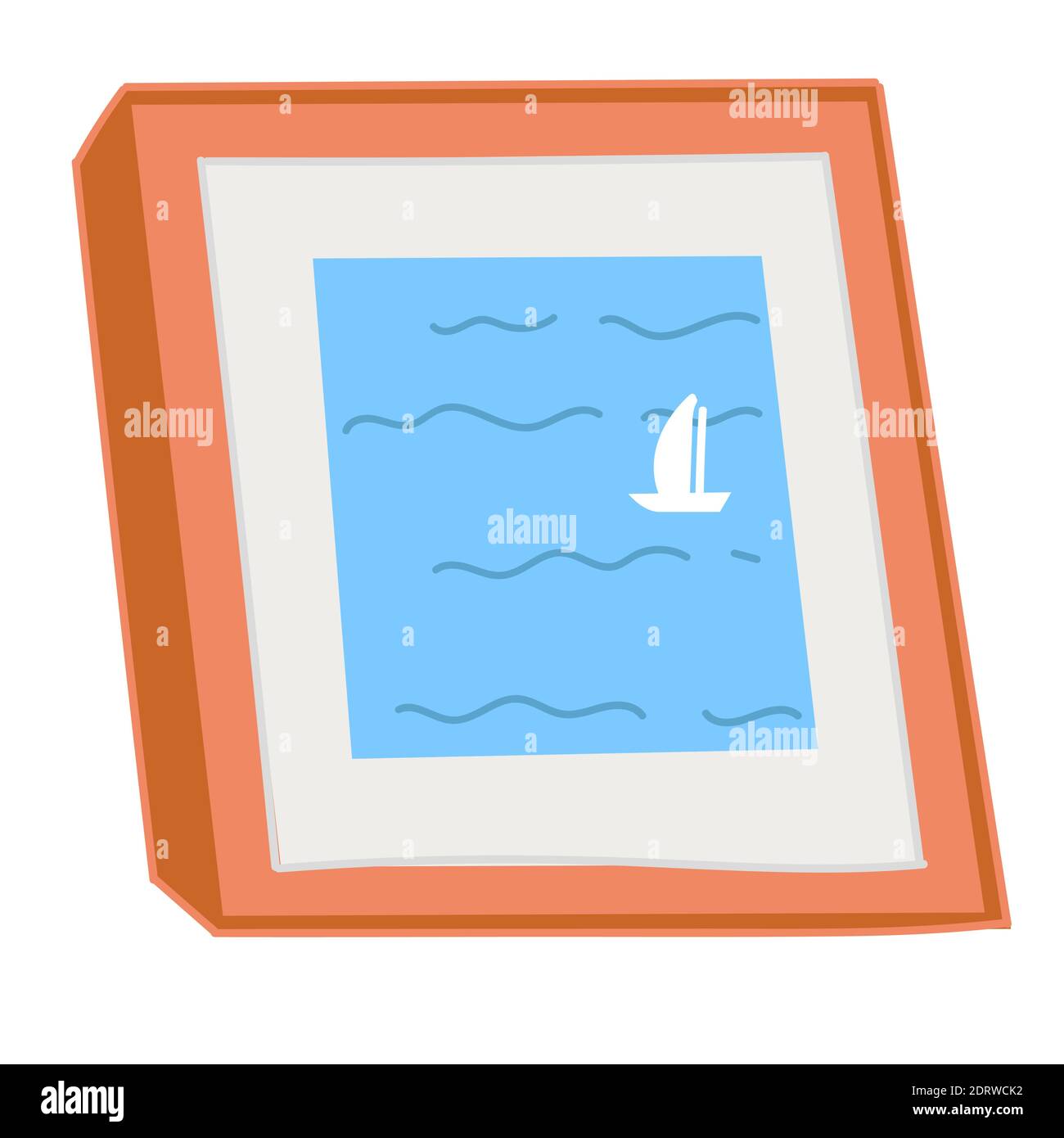 Retro sailboat painting Cut Out Stock Images & Pictures - Alamy