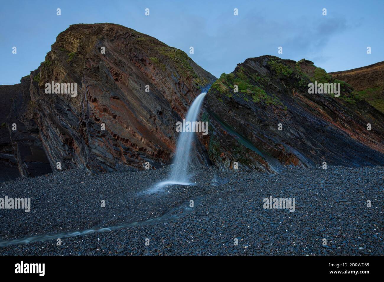 Sandymouth Bay Waterfall Stock Photo - Alamy