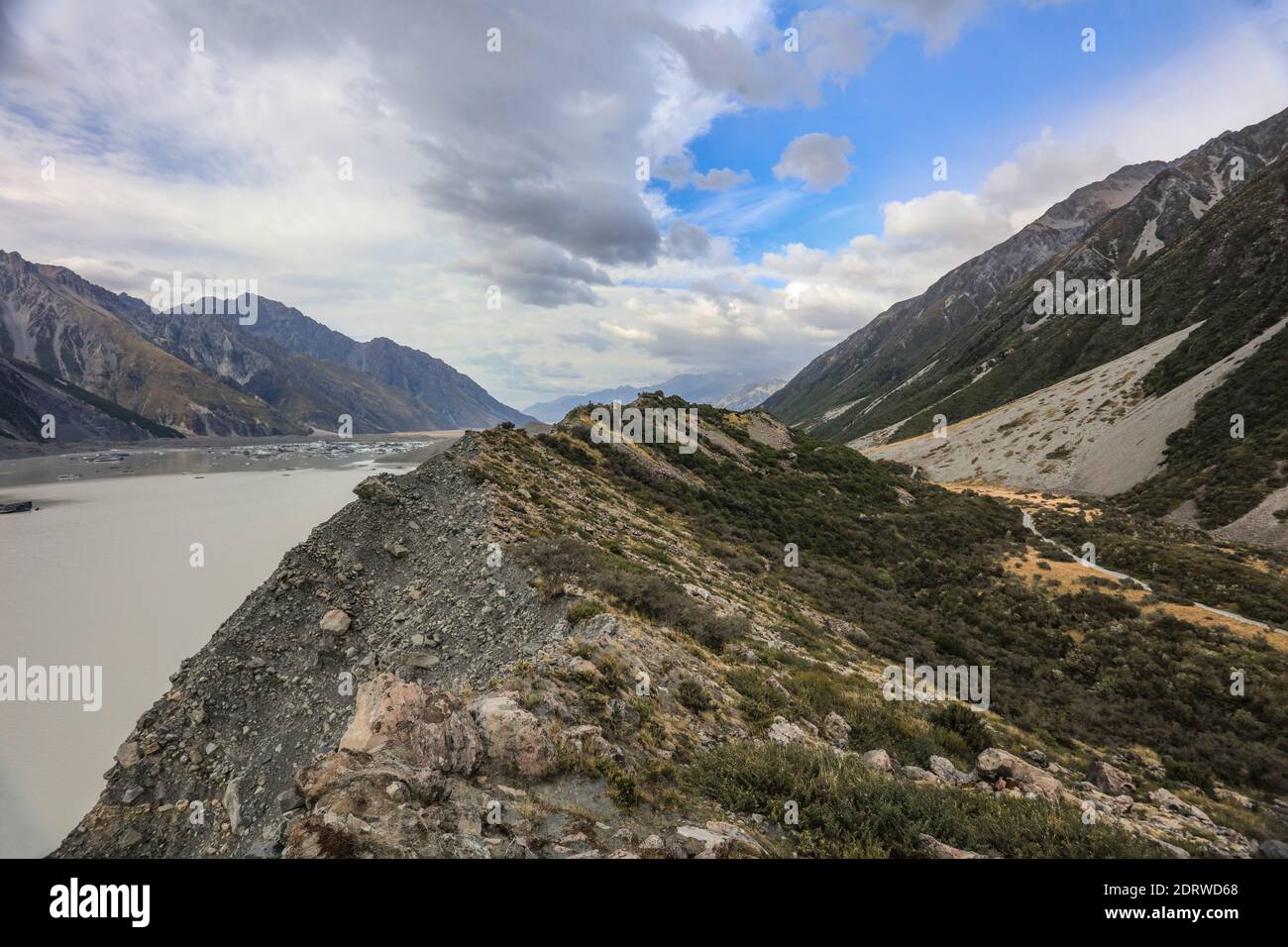 The Tasman Valley, an example of a glaciated Valley in the Southern ...