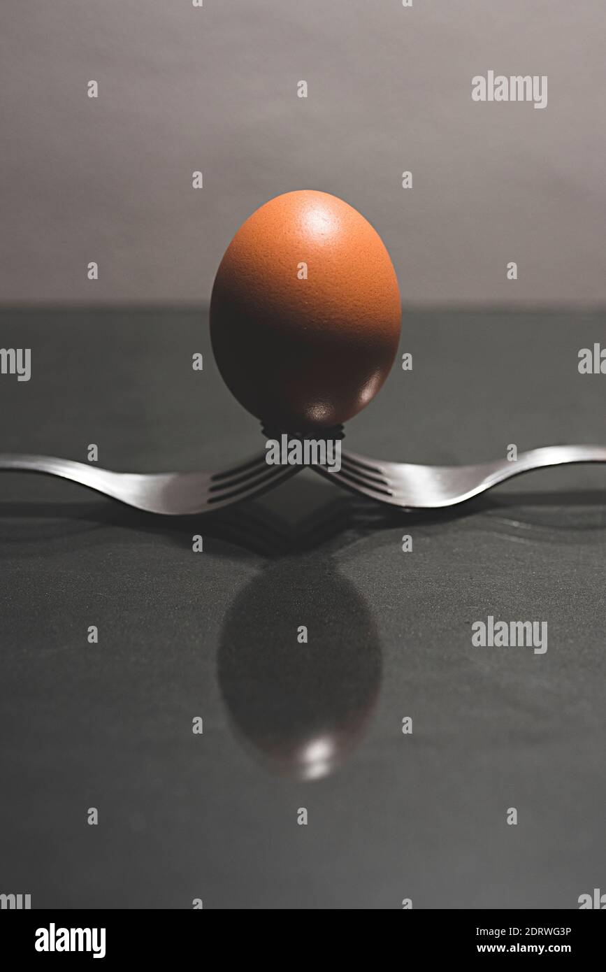 Fork and egg balancing hi-res stock photography and images - Alamy