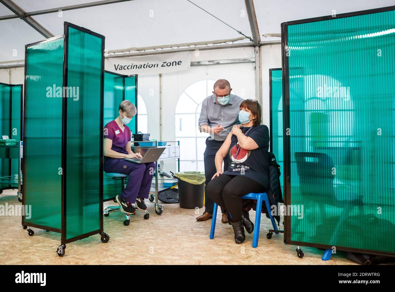 Chris Pflueger, Nurse practitioner York Medical Group, receives the ...