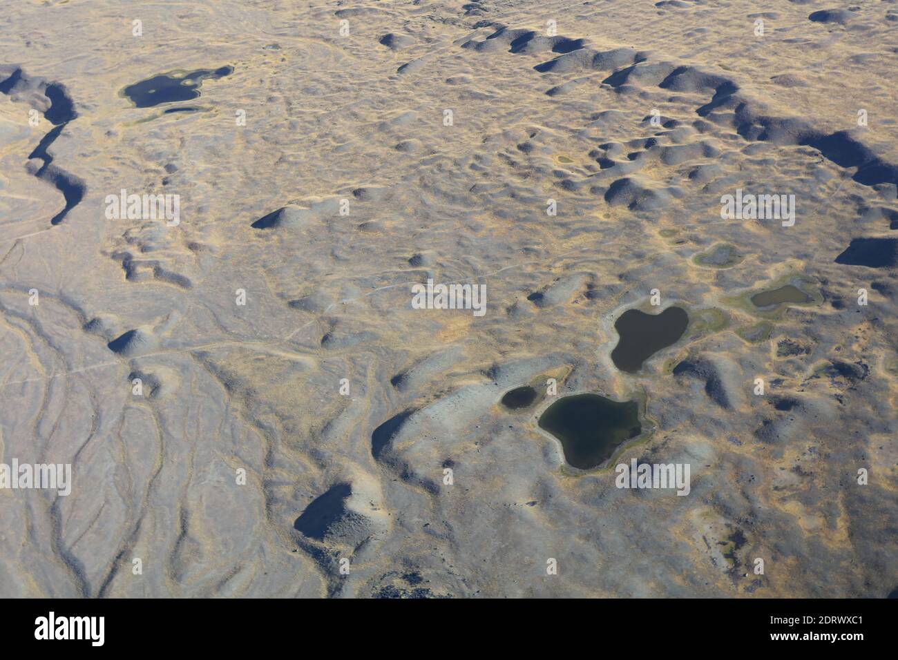 The apron of glacial outwash around Lake Tekapo in South island, New ...
