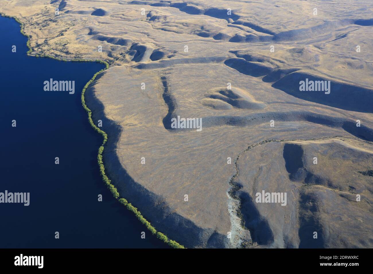 The apron of glacial outwash around Lake Tekapo in South island, New ...