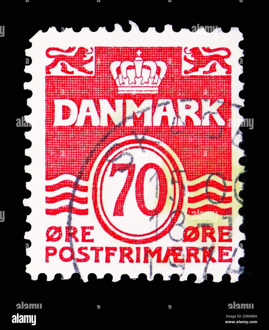MOSCOW, RUSSIA - FEBRUARY 10, 2019: A stamp printed in Denmark shows ...