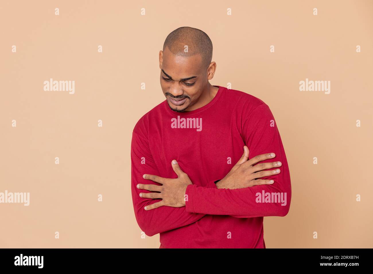 Man Standing Against Colored Background Stock Photo - Alamy