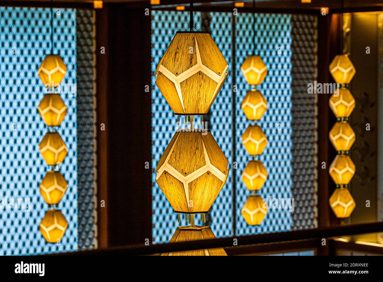 Ceiling lamps in the Okuro Hotel Tokyo Stock Photo - Alamy