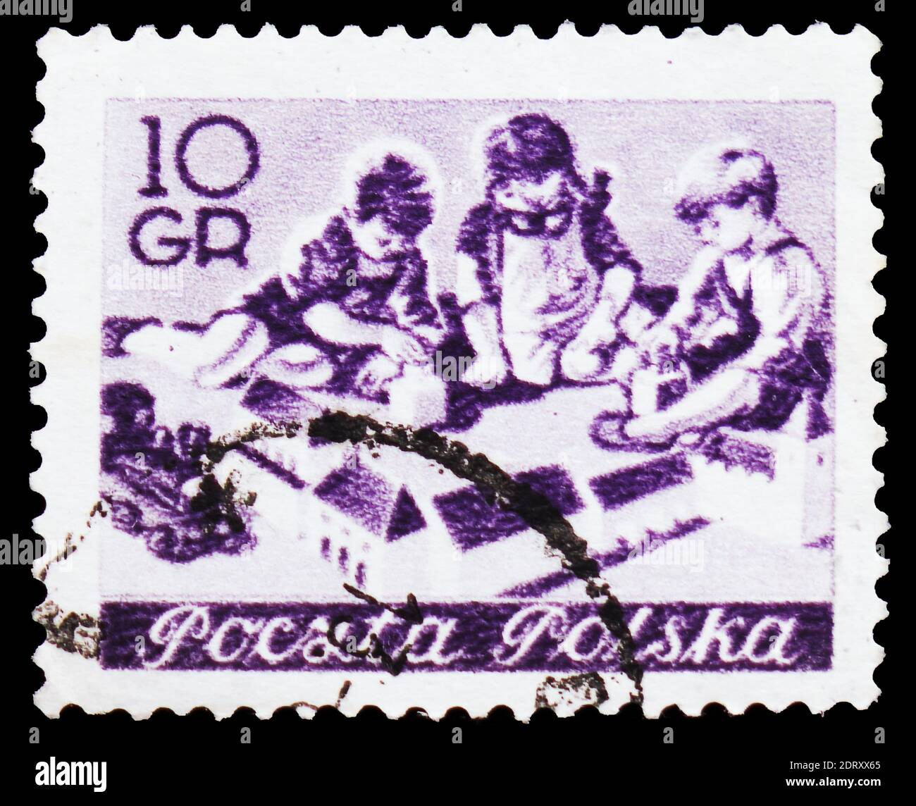 MOSCOW, RUSSIA - FEBRUARY 20, 2019: A stamp printed in Poland shows ...
