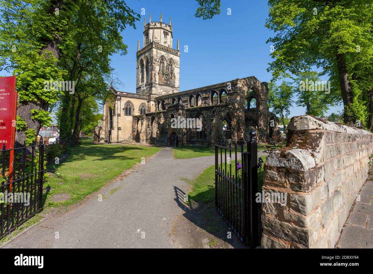 All Saints' parish church in Pontefract, West Yorkshire - ruined in the ...