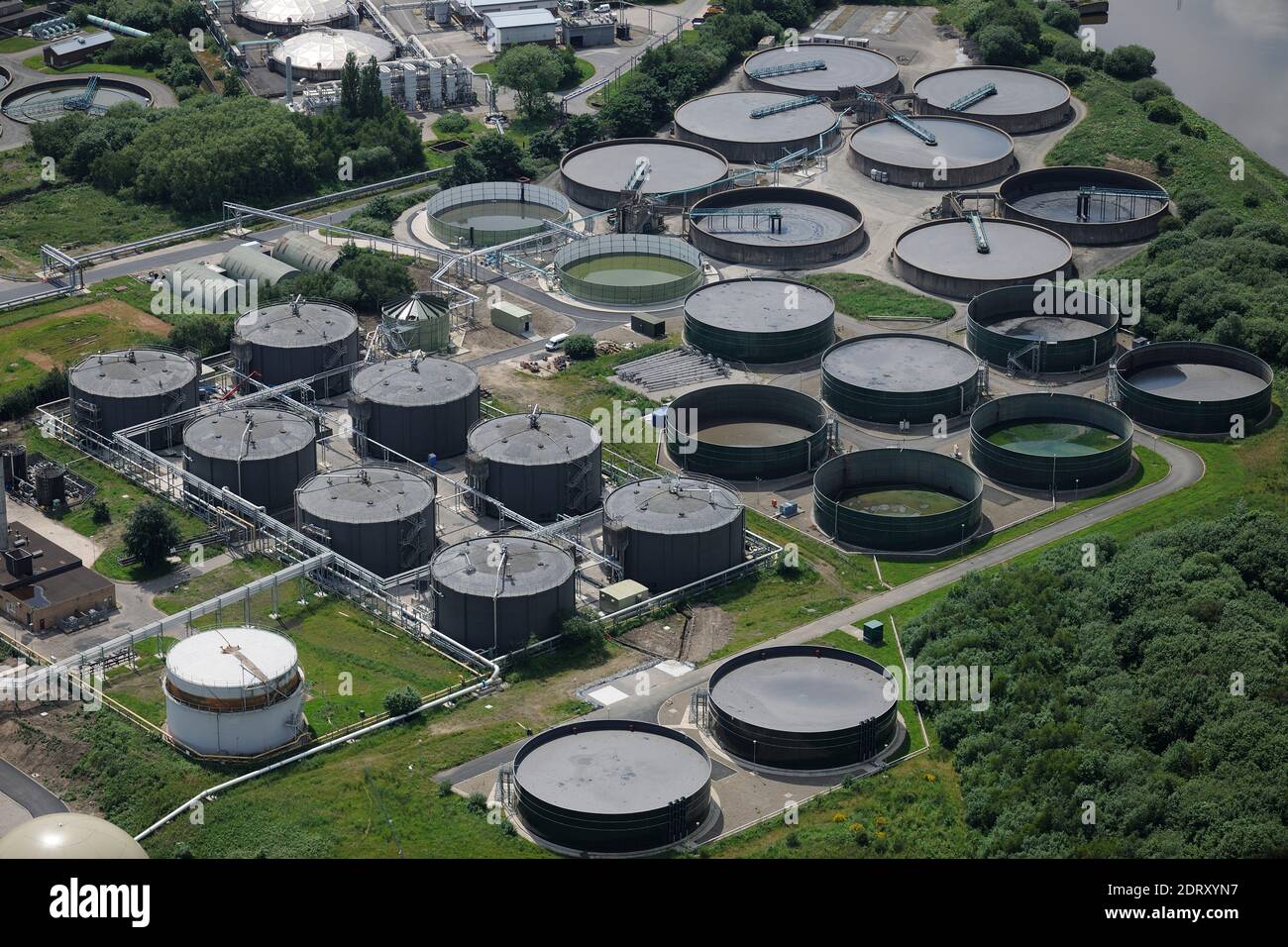Aerial Views United Utilities Davyhulme Wastewater Treatment Works ...