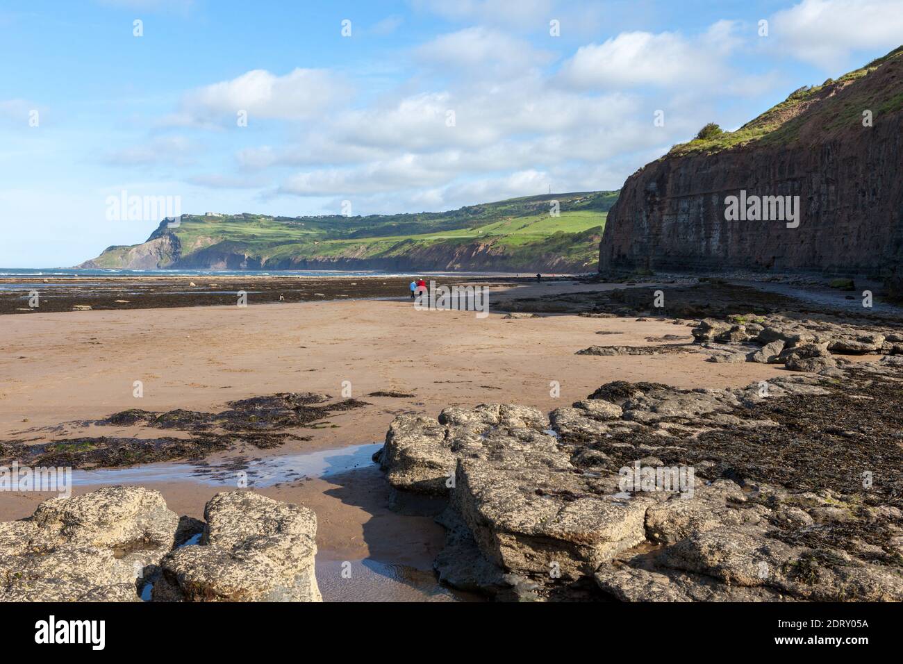 Robin Hood's Bay, Yorkshire coast - view South towards Ravenscar from ...