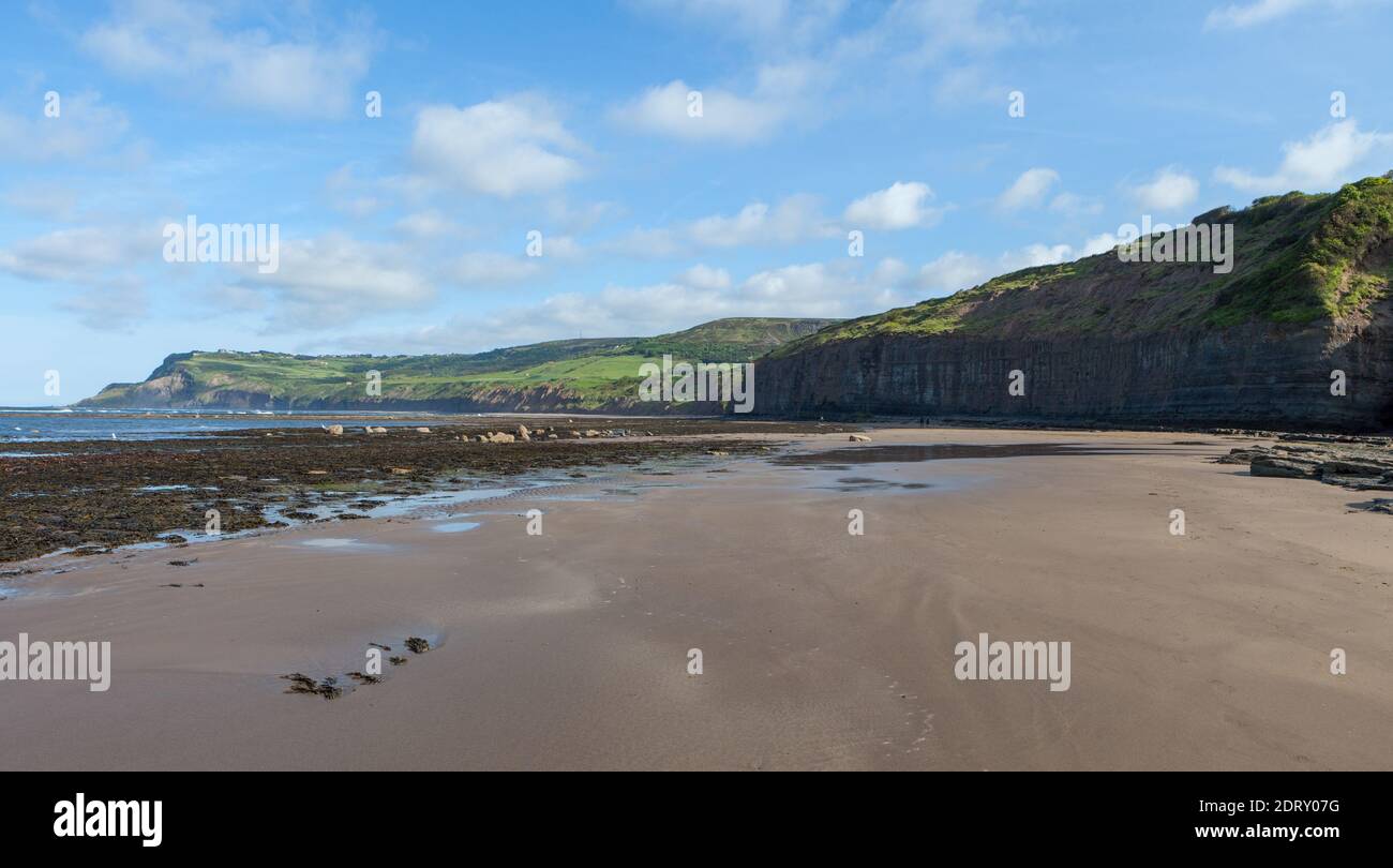 Robin Hood's Bay, Yorkshire coast - view South towards Ravenscar from ...