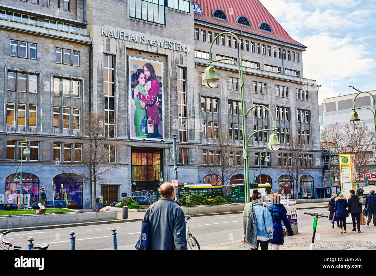 Berlin, Germany - March 19, 2020: Entrance of a traditional department ...