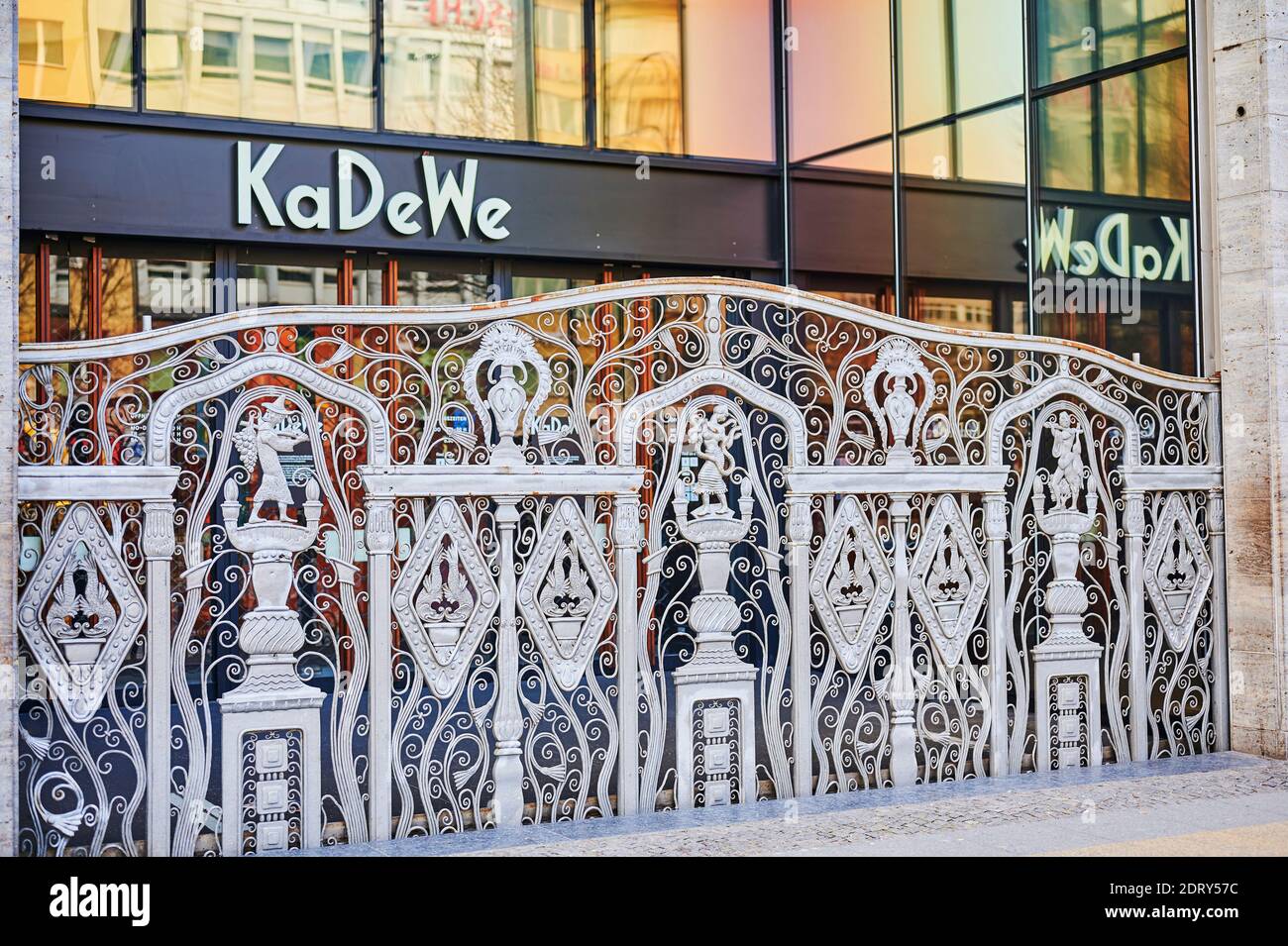 Berlin, Germany - March 19, 2020: Entrance of a traditional department ...