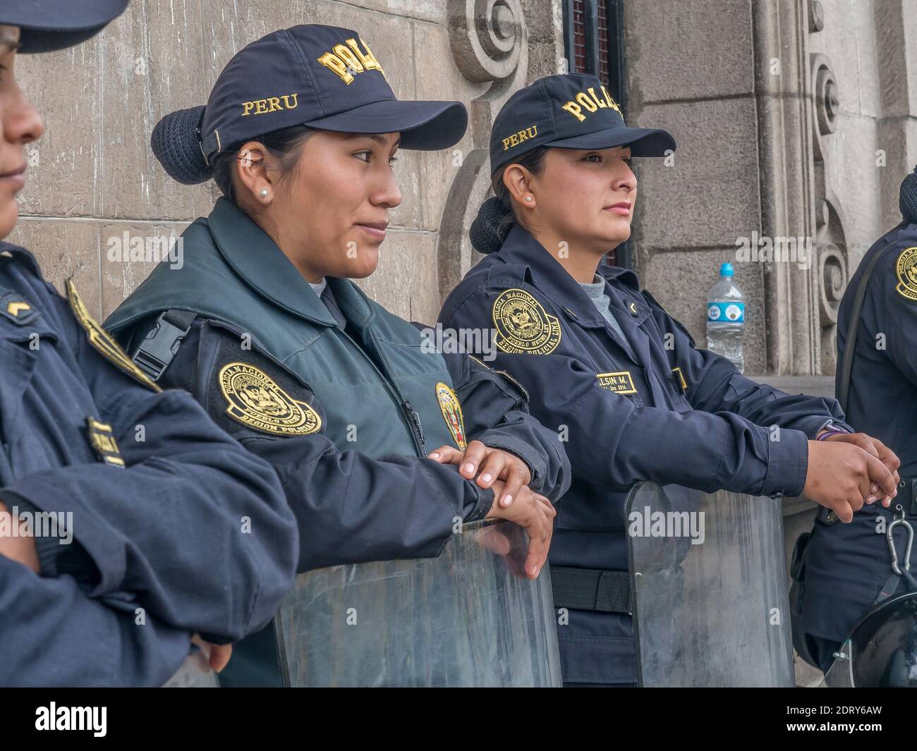 Lima, Peru - September 23, 2017: Group of cheerful policewomen in ...