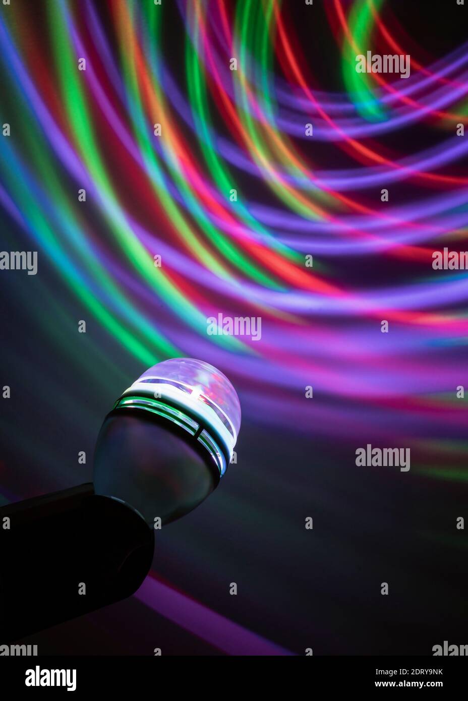 Long exposure photography of light traces projected on the screen Stock ...