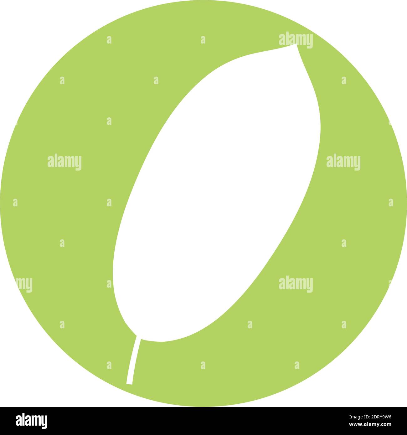 ovate form leaf plant style silhouette icon Stock Vector Image & Art ...