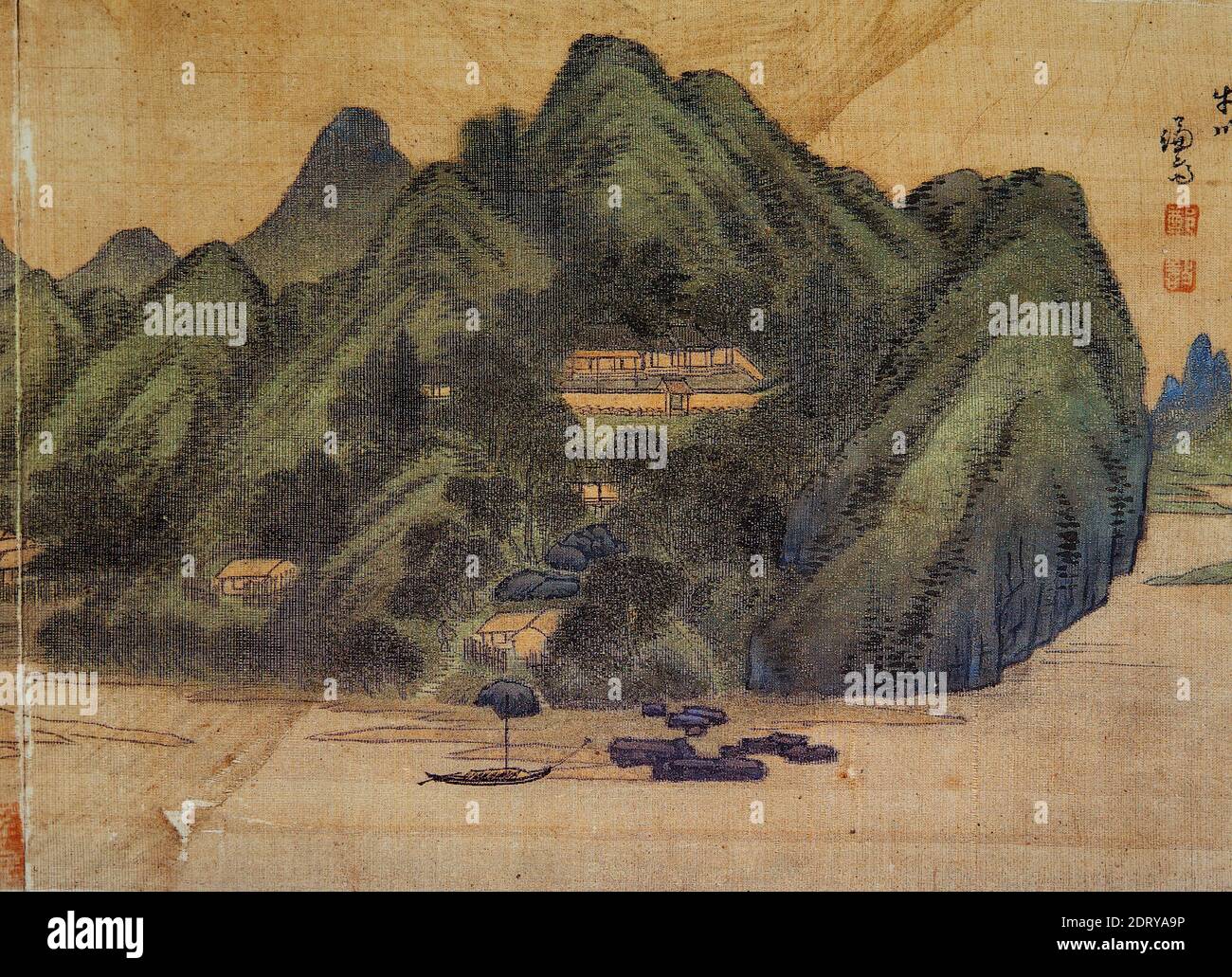 Korean painting, Gyeomjae, Jeongseon, rainy weather, sample coloring ...
