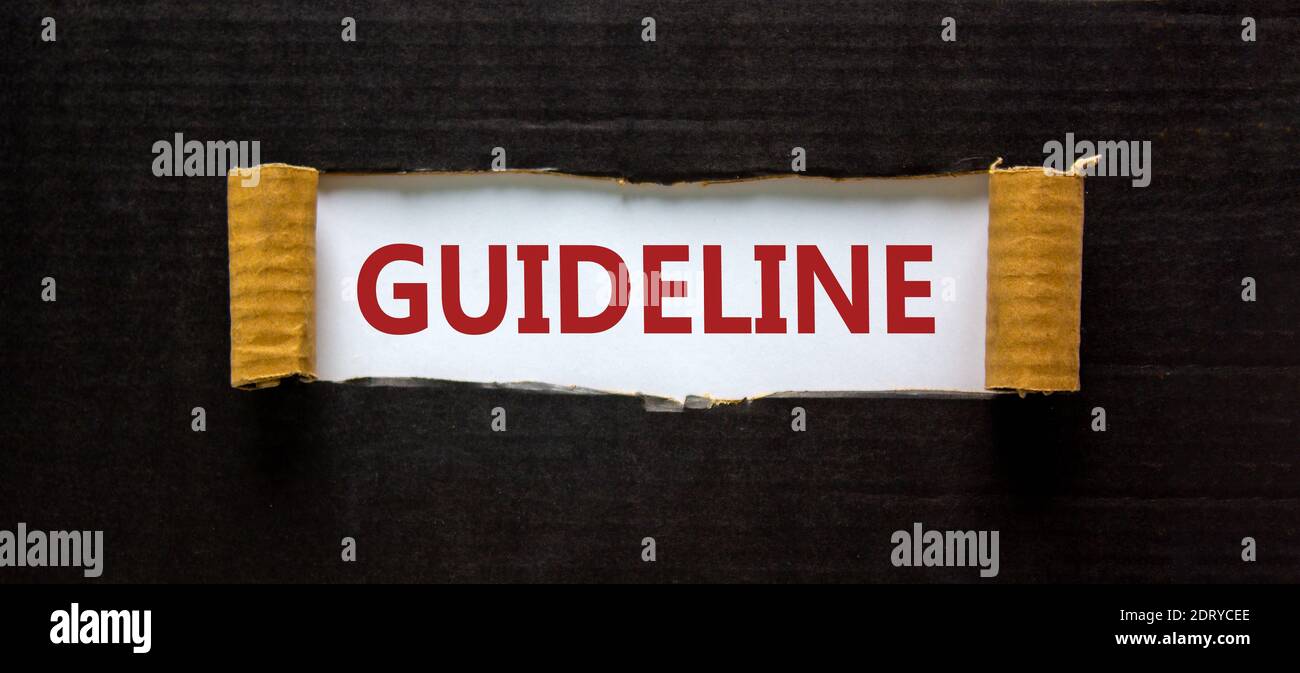 Guideline symbol. The word 'Guideline' appearing behind torn black ...