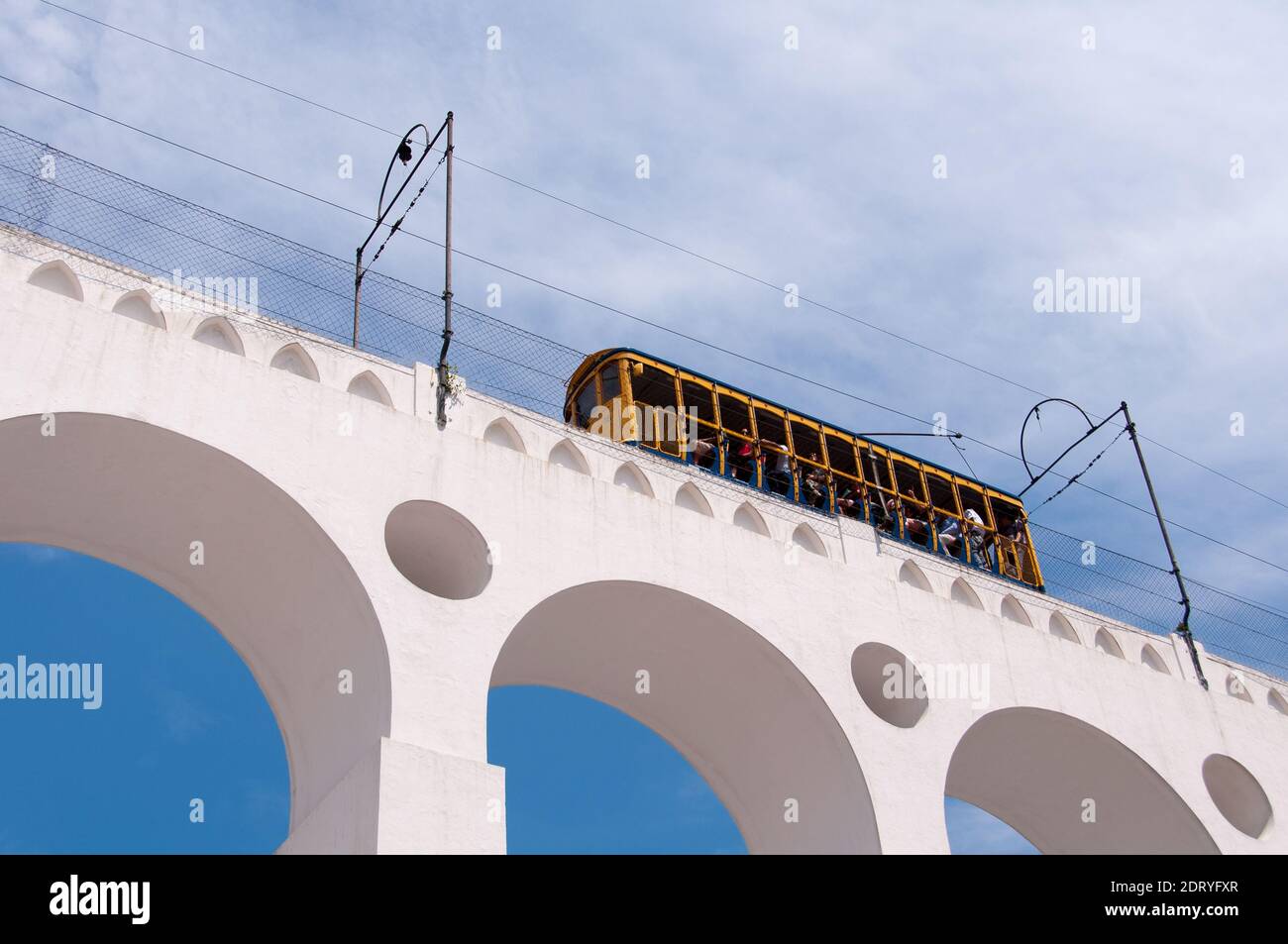 Rio de Janeiro, Brazil - November 22, 2016: Iconic yellow tram with ...
