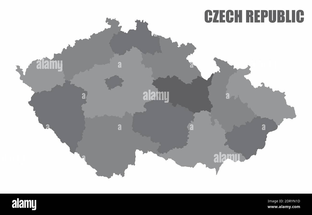 Czech Republic regions map Stock Vector Image & Art - Alamy