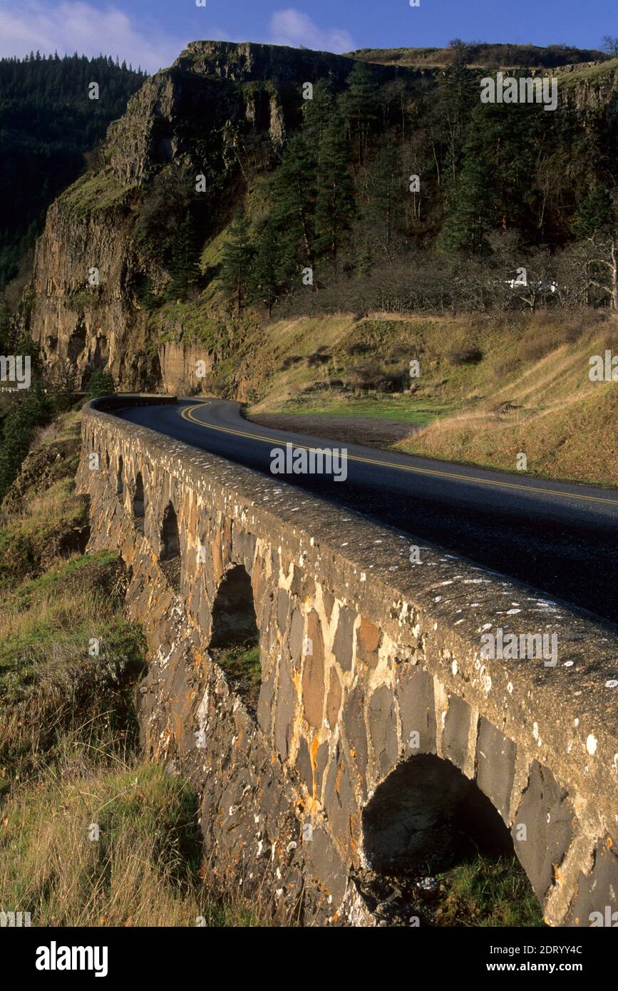 Historic Columbia River Highway near McCall Point, Mayer State Park ...