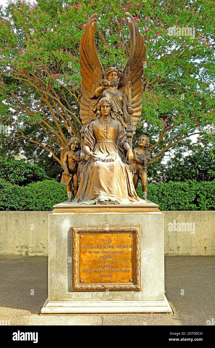 A vertical shot of the South Carolina Monument to the Women of the ...