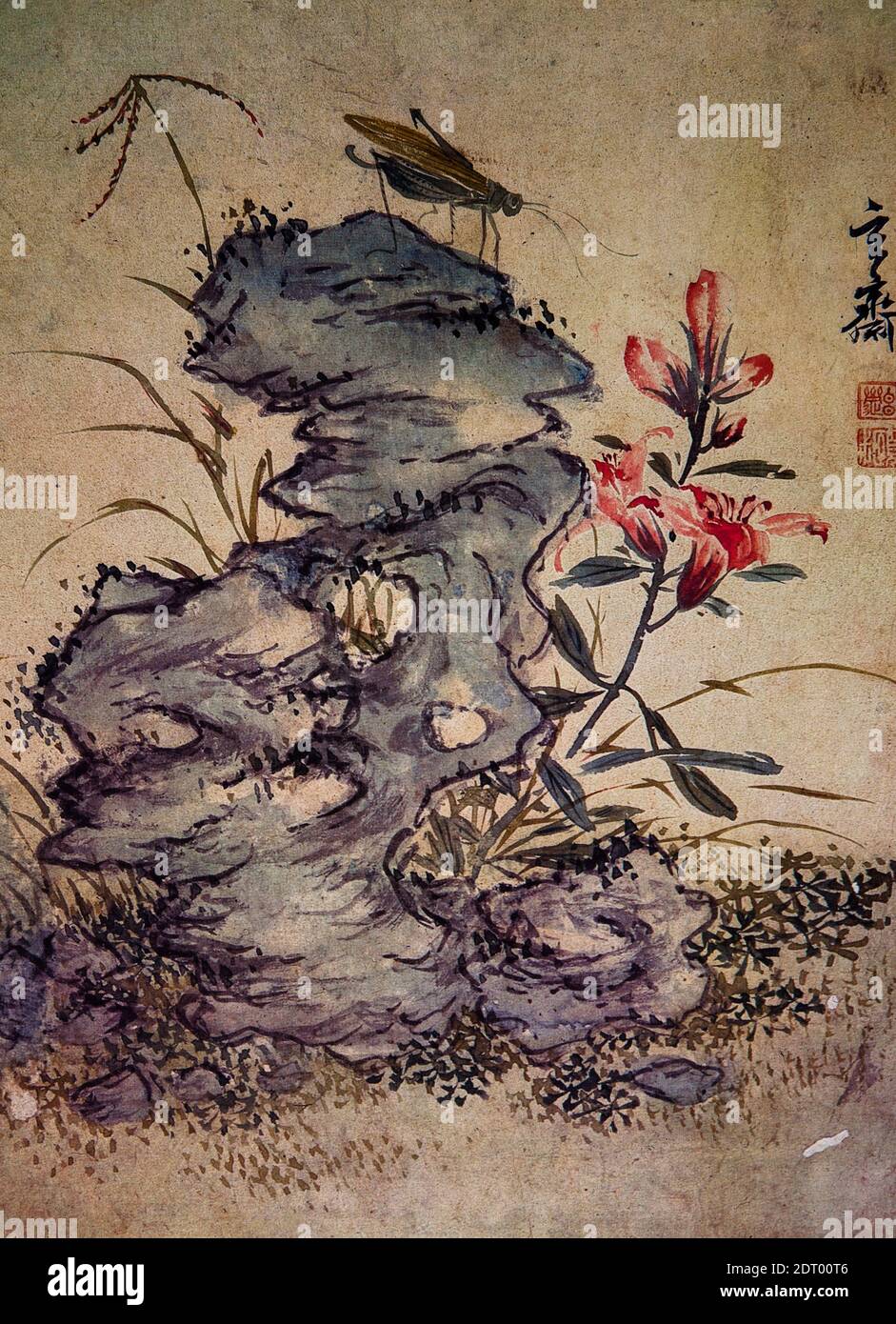 Korean Painting, Present, Shim Sajeong, Odd Stone Grasshopper, Seoul ...