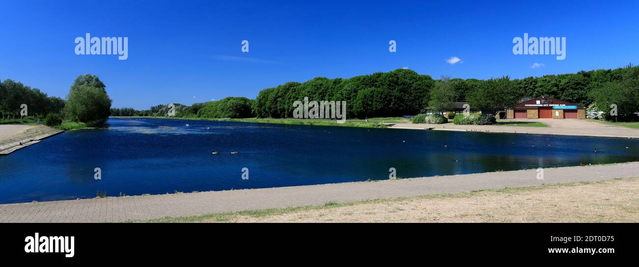 The rowing lake at Thorpe Meadows, Peterborough city, Cambridgeshire ...