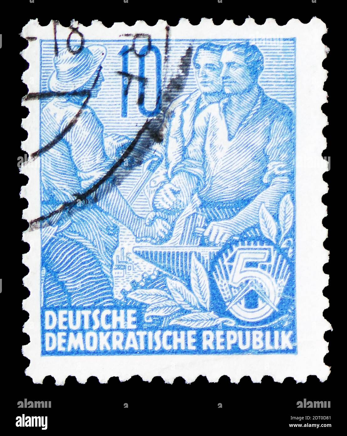 MOSCOW, RUSSIA - FEBRUARY 21, 2019: A stamp printed in Germany ...