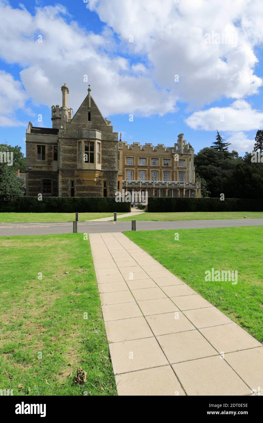 Summer view of Orton Hall, Peterborough city, Cambridgeshire, England ...