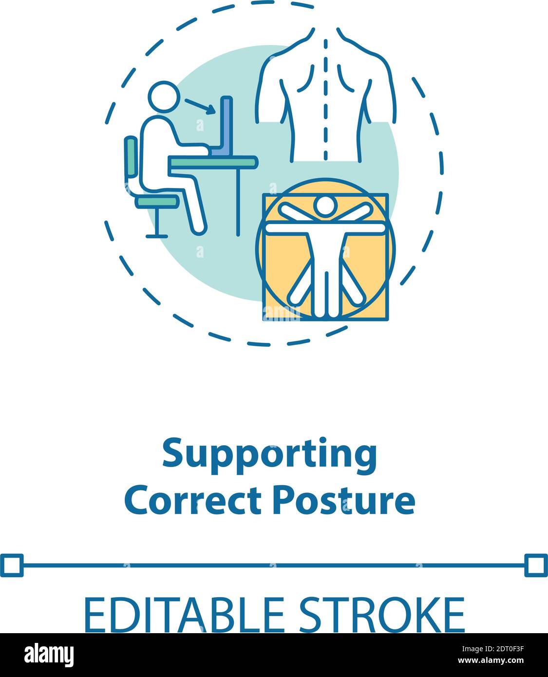 Supporting correct posture concept icon Stock Vector Image & Art - Alamy