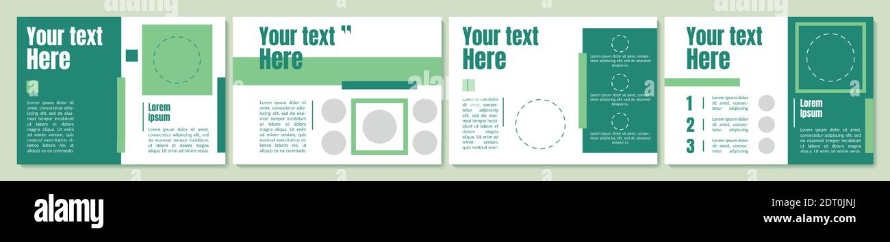 Green horizontal presentation slide template Stock Vector Image & Art ...