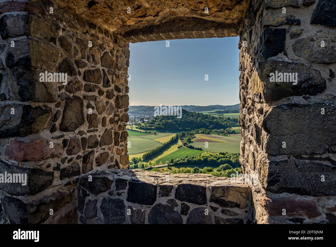 view on castle ruin vetzberg from the medieval castle ruin gleiberg in ...