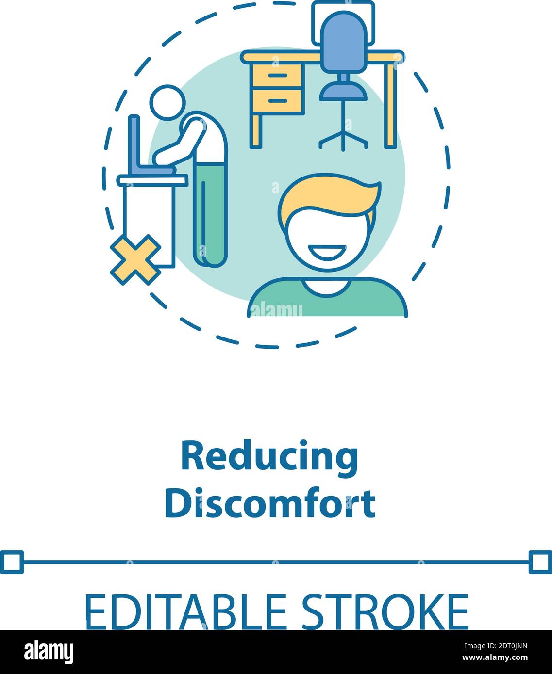 Reducing discomfort concept icon Stock Vector Image & Art - Alamy