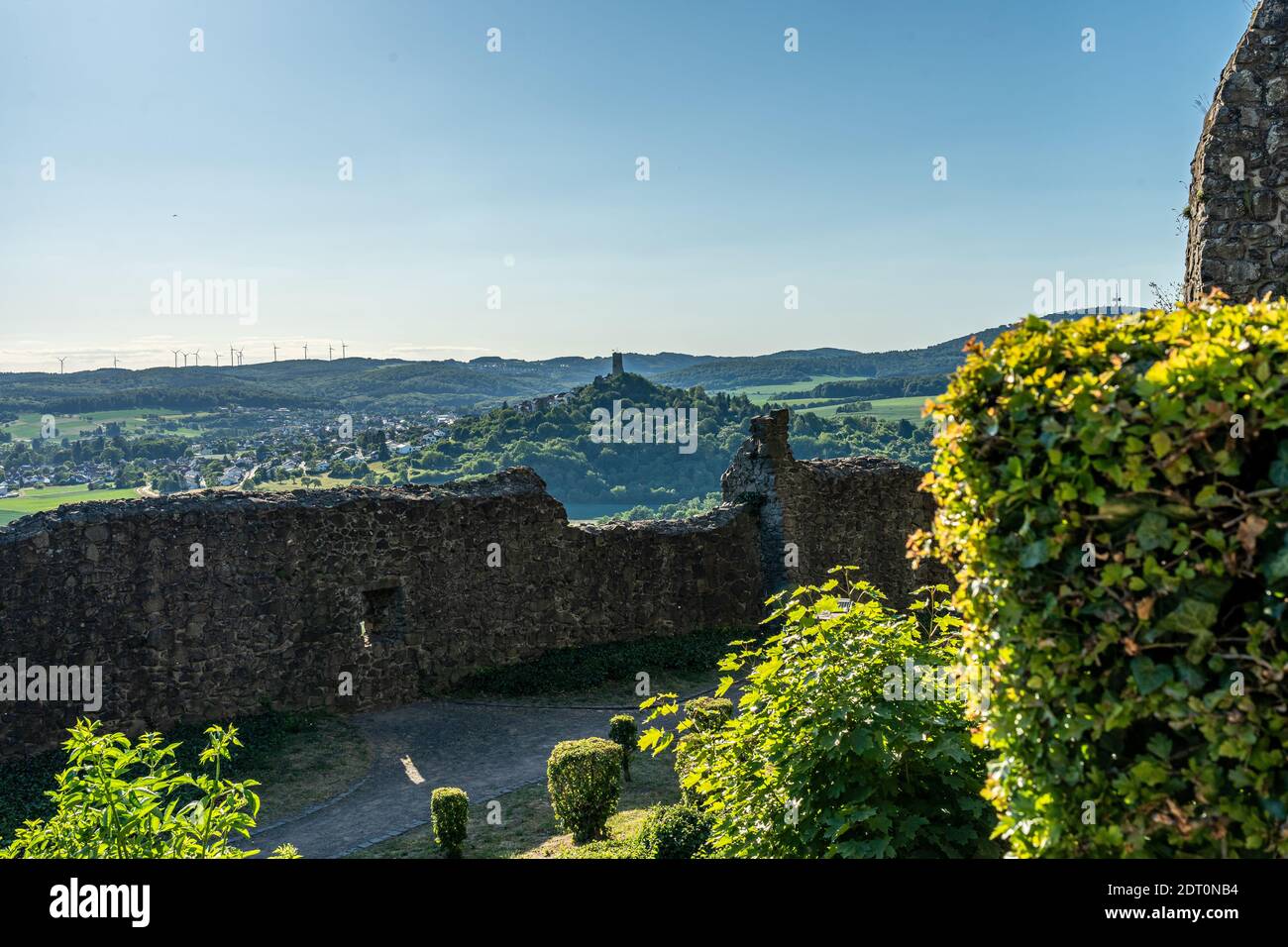 view on castle ruin vetzberg from the medieval castle ruin gleiberg in ...