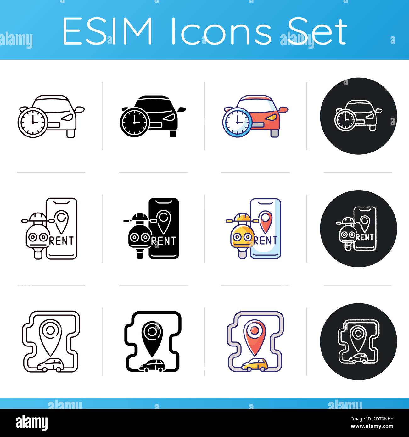 Car sharing and rental service icons set Stock Vector Image & Art - Alamy