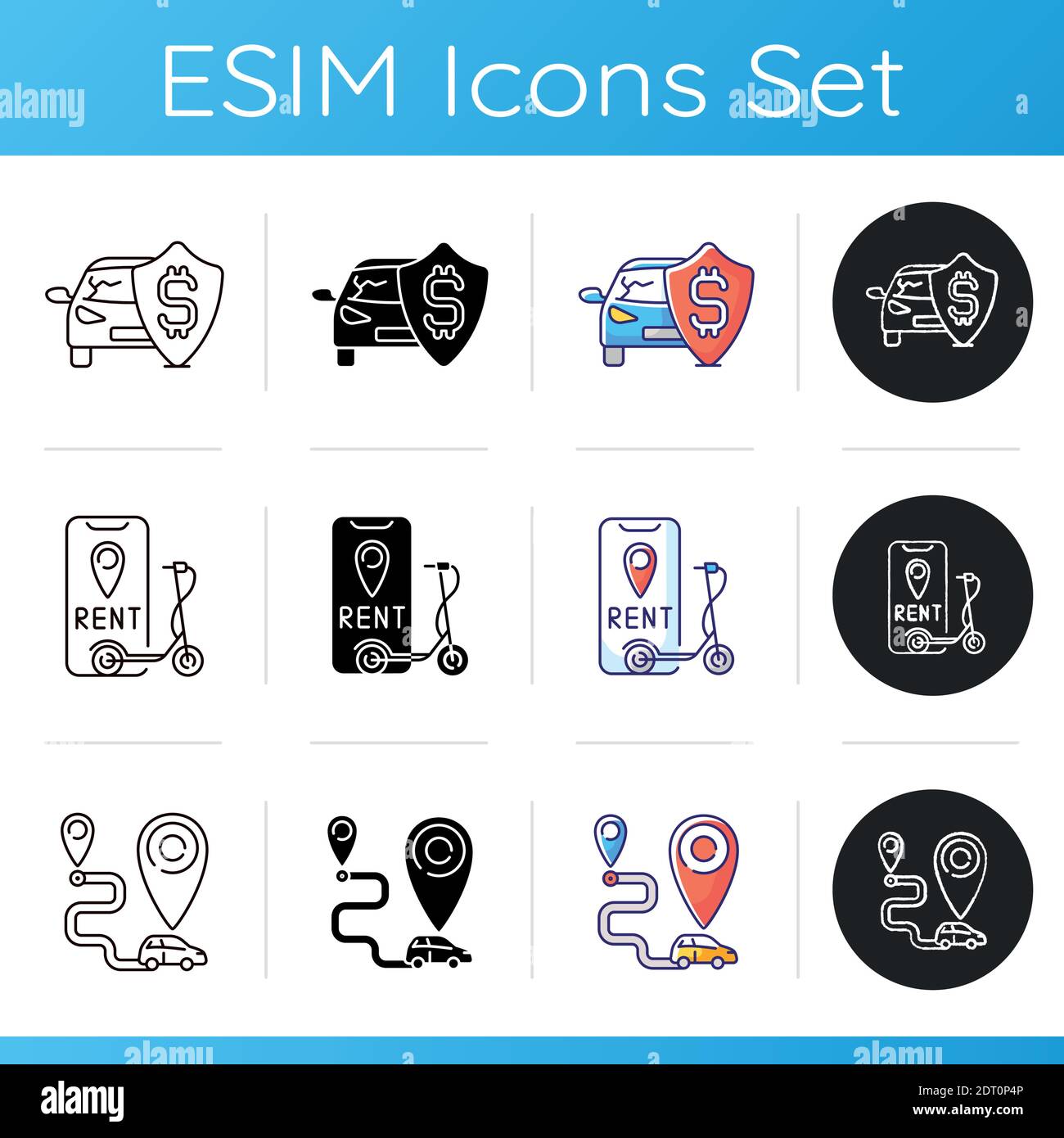 Car sharing line icons Stock Vector Images - Alamy