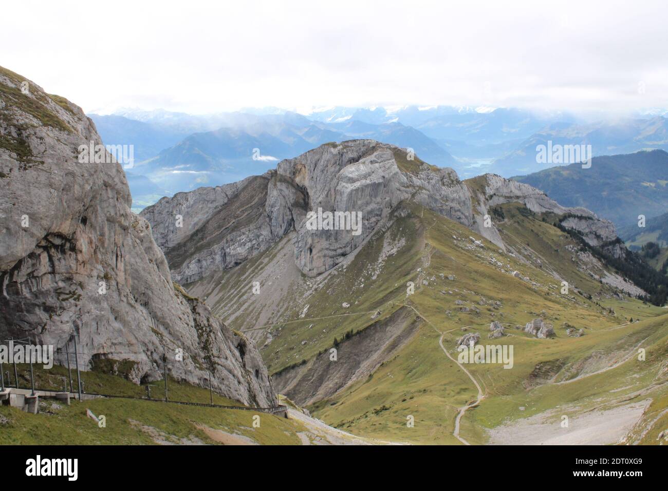 Relief in the mountains of Switzerland. Roads and paths in the ...