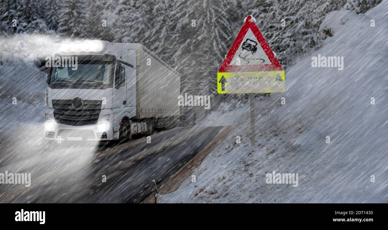 Driving on ice road hi-res stock photography and images - Alamy